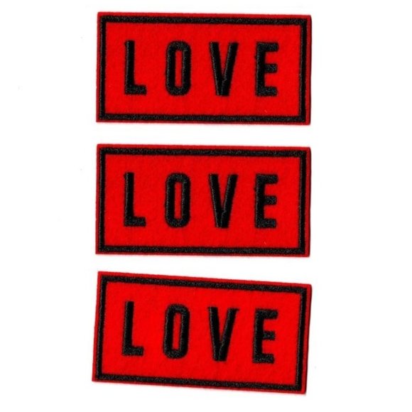 Accessories | New 3pack Love Patches Embroidered Iron On Badges | Poshmark